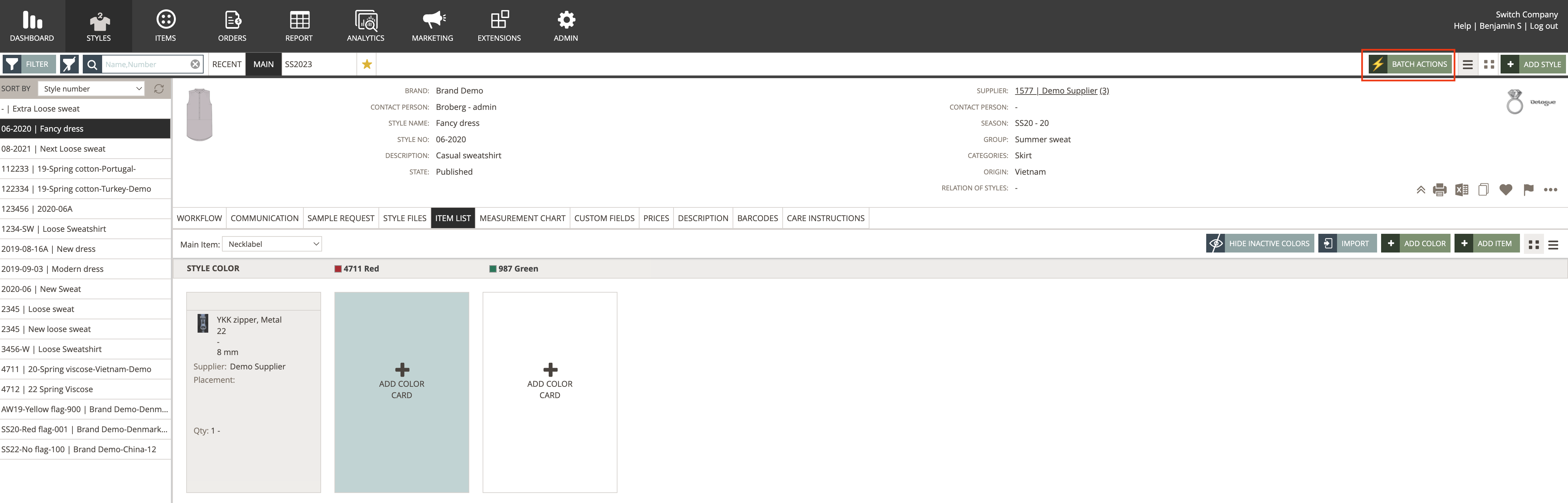 Batch Actions - Sample Requests